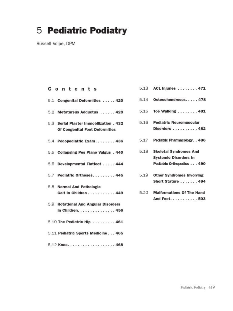 Chapter 5 Pediatric Podiatry | PDF | Foot | Anatomical Terms Of Motion