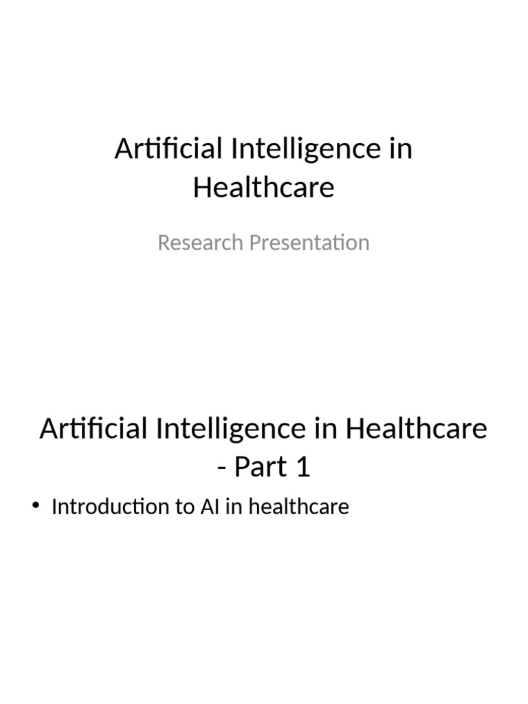Artificial Intelligence in Healthcare | PDF