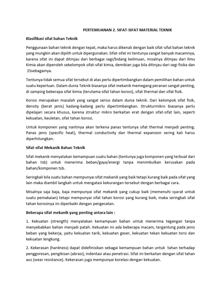 Sifat-Sifat Material Teknik | PDF