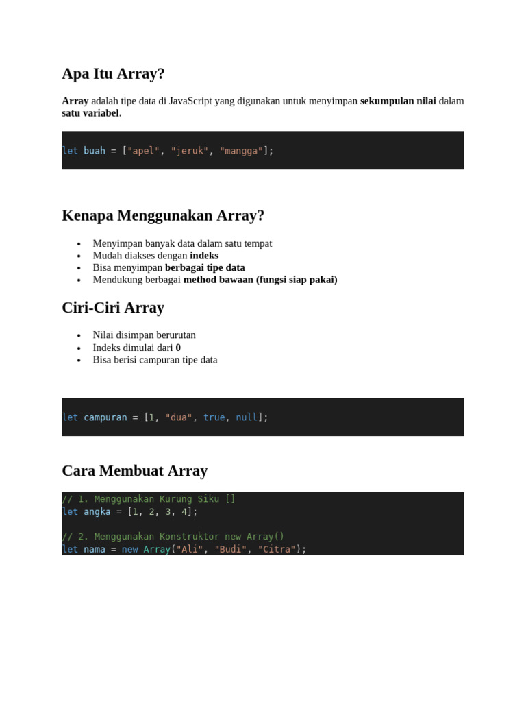 Apa Itu Array | PDF