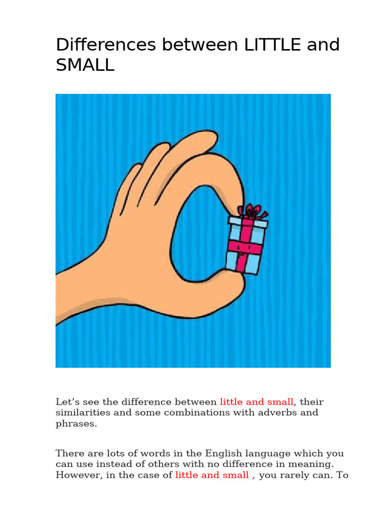 Understanding Little vs Small | PDF | Adverb | Noun