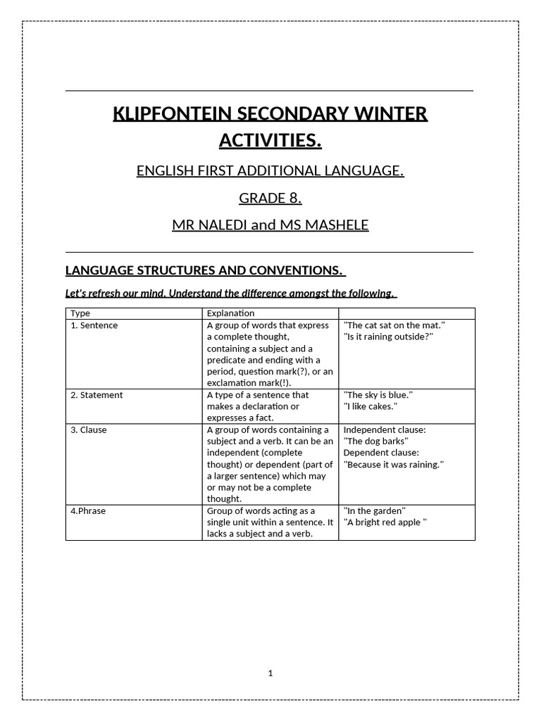 KLIPHIGH Eng Winter Activites | PDF | Verb | Adverb