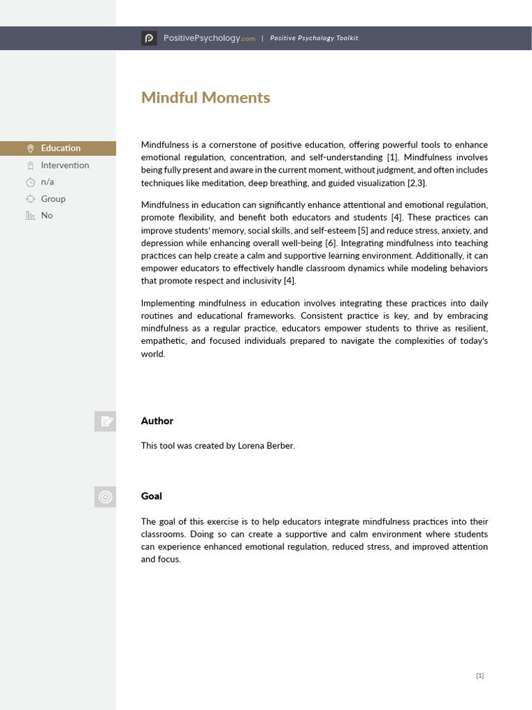 One Minute Mindfulness for Educators | PDF | Mindfulness | Gratitude