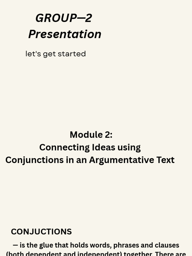 Conjunctions in Argumentative Writing | PDF | Linguistics | Syntax