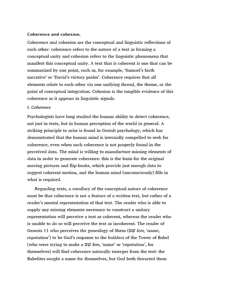 Understanding Coherence and Cohesion | PDF | Mind | Syntax
