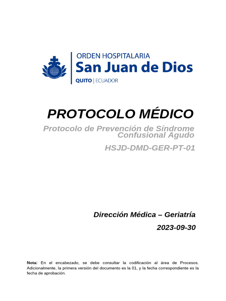 Protocolo Prevencion de Sca | PDF | Geriatría | Ansiedad