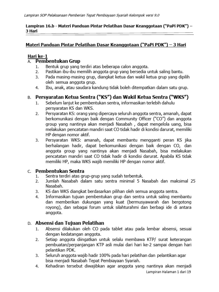 Lampiran 16.b - Materi PaPi PDK 3 Hari | PDF