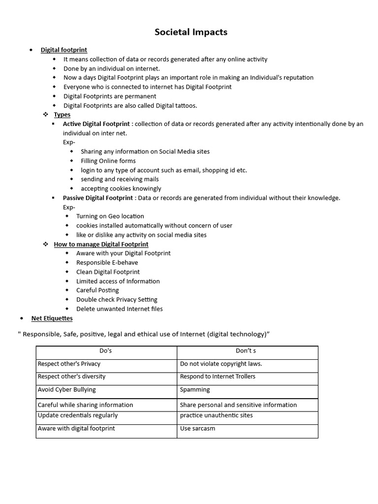 Societal Impacts Notes | PDF | Cybercrime | Phishing