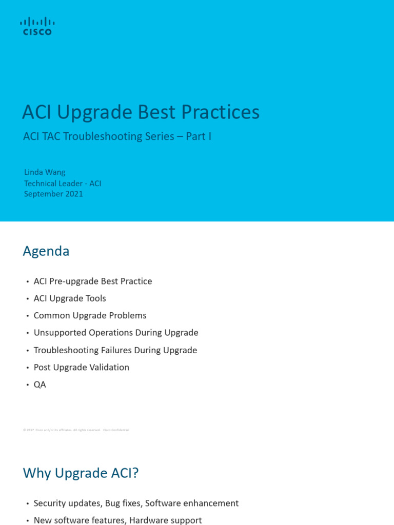 Partner-Enablement-Training-ACI Upgrade Best Practices | PDF ...