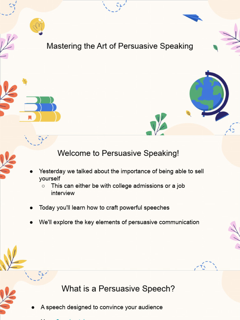 Lesson 5 - Persuasive Speech (1) | PDF | Argument | Rhetoric