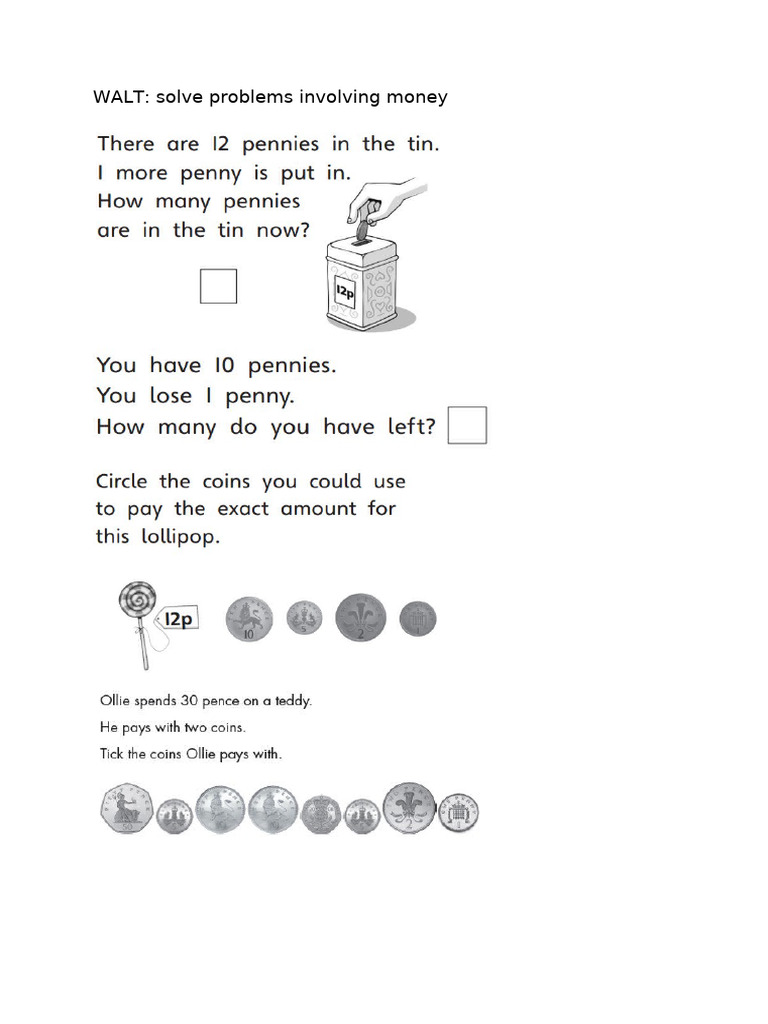 Exam Style Money Questions | PDF