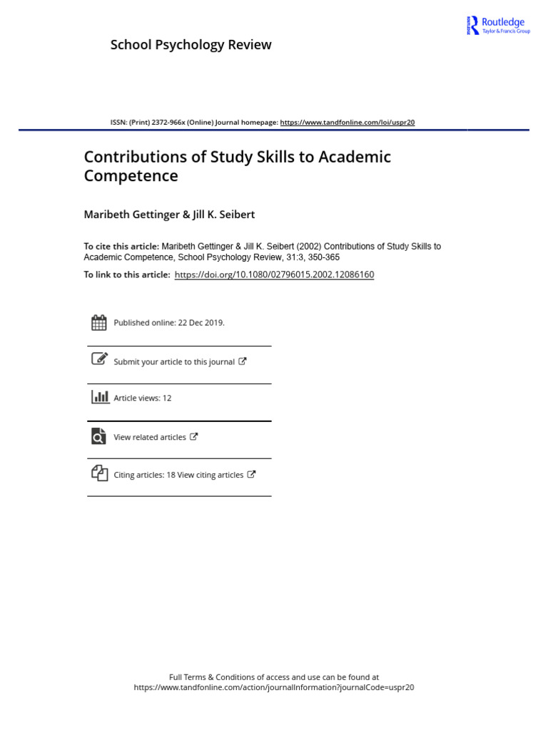 Study Skills and Academic Success | PDF | Metacognition | Study Skills