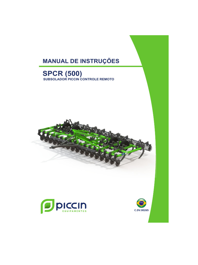 Manual do Subsolador PICCIN Controle Remoto | PDF | Trator | Desperdício