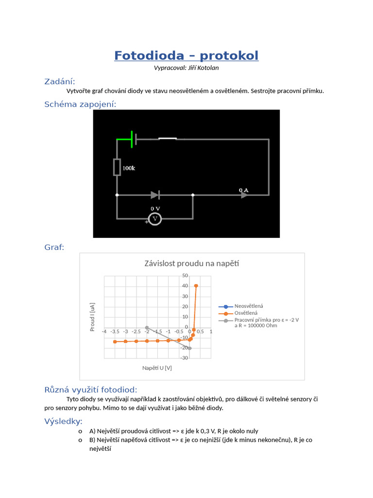 Fotodioda - Protokol | PDF