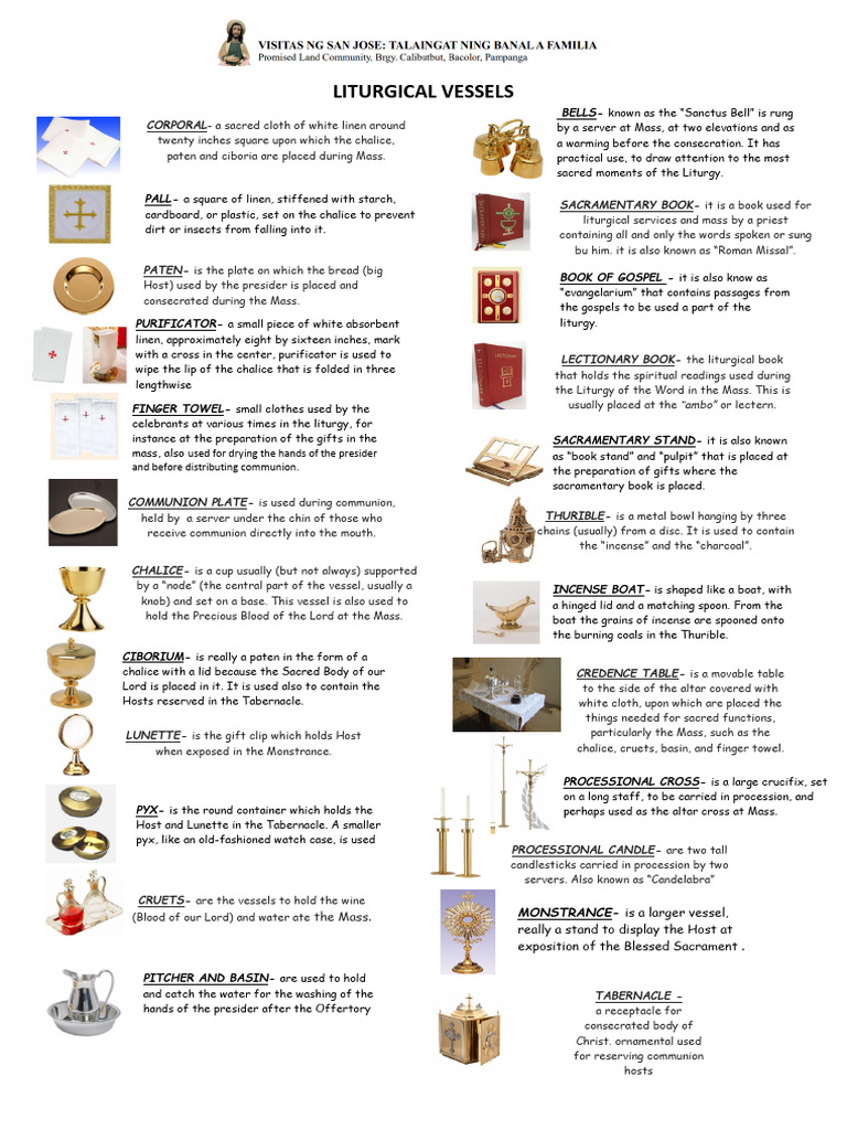 Liturgical Vessels for Catholic Mass | PDF | Sacraments | Mass (Liturgy)