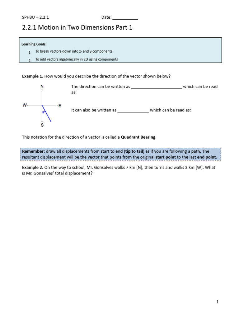 Vector Addition: Tip-to-Tail Method | PDF | Euclidean Vector ...