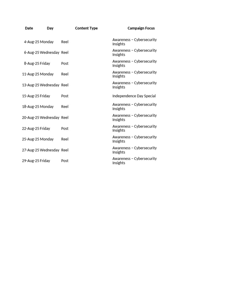 Hacker School Social Media Calendar With Content | PDF | Security ...