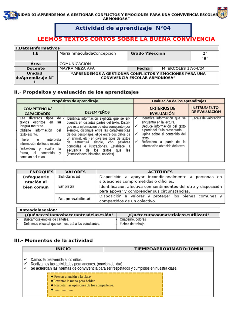 Gestión de Conflictos y Emociones Escolar | PDF | Aprendizaje | Ciencia ...