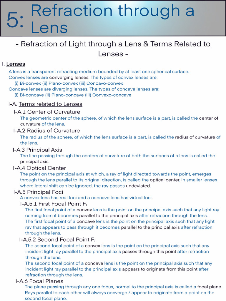 Phy 5 Refraction Through a Lens | PDF