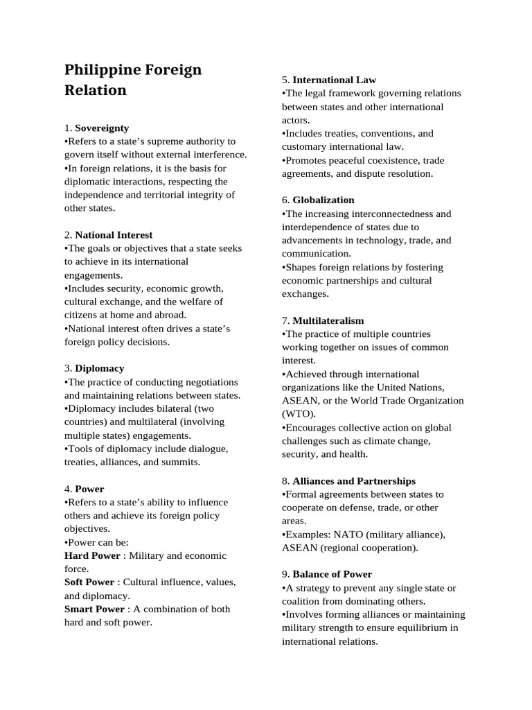 Philippine Foreign Relations Overview | PDF | Philippines | Indigenous ...