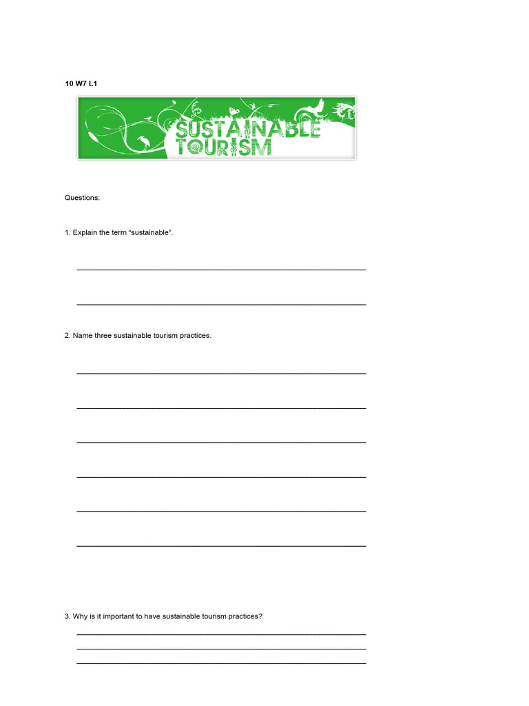 Sustainable Tourism Practices Explained | PDF