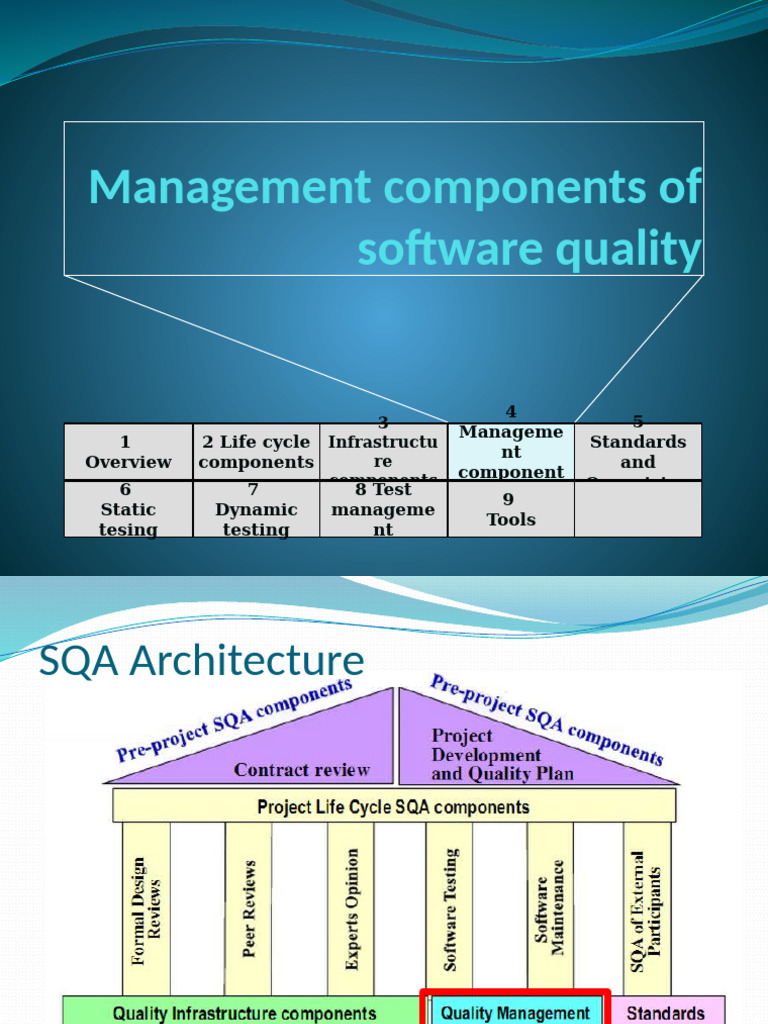Software Quality Management Components | PDF | Software Quality | Software