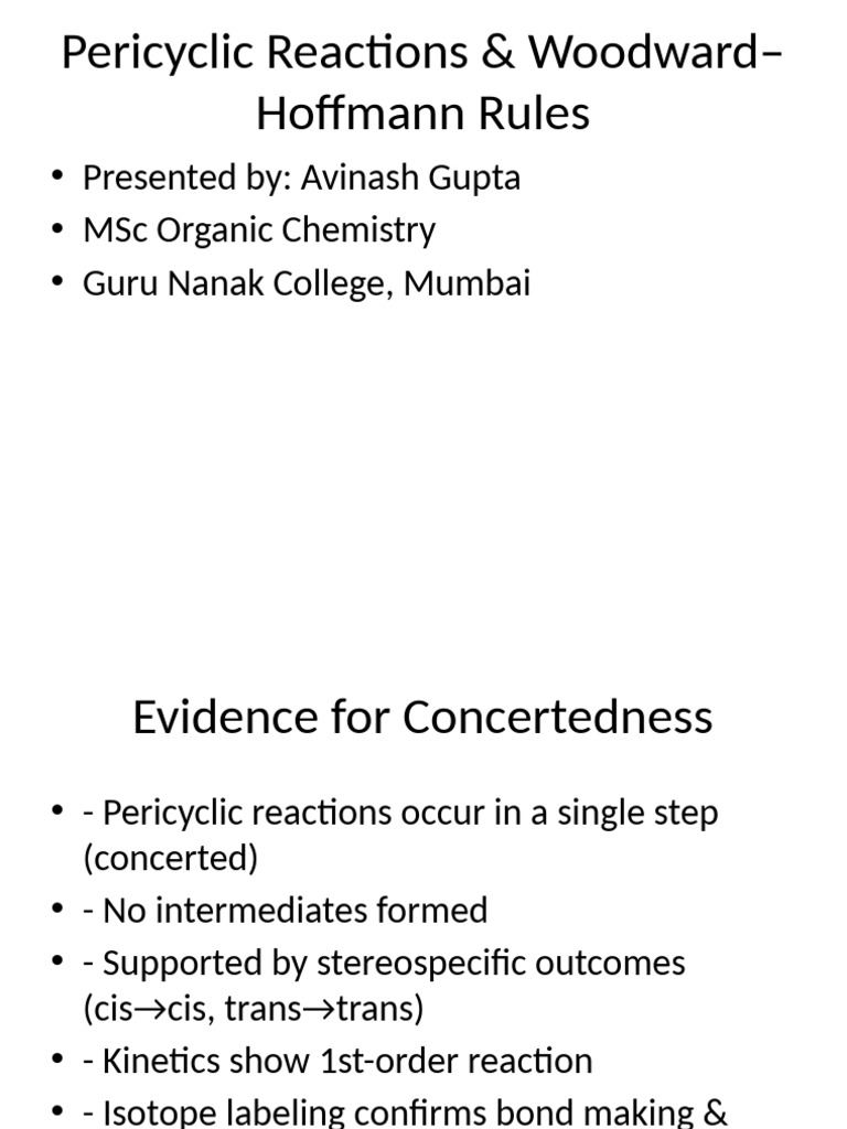 Woodward Hoffmann Rules PPT | PDF