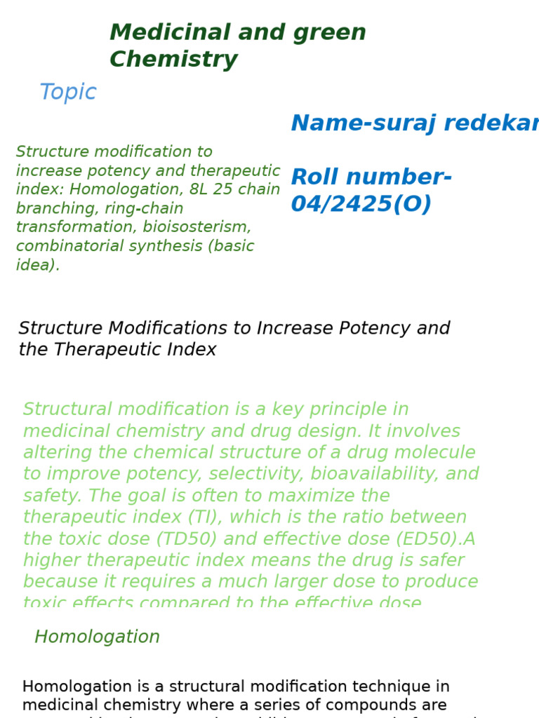 Enhancing Drug Potency via Structure Modification | PDF | Valence ...