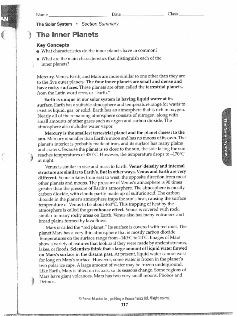 Inner Planets Packet | PDF