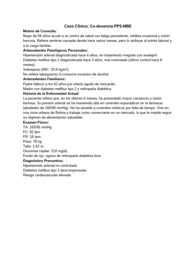 Caso Clínico Co Docencia PPS MBE | PDF