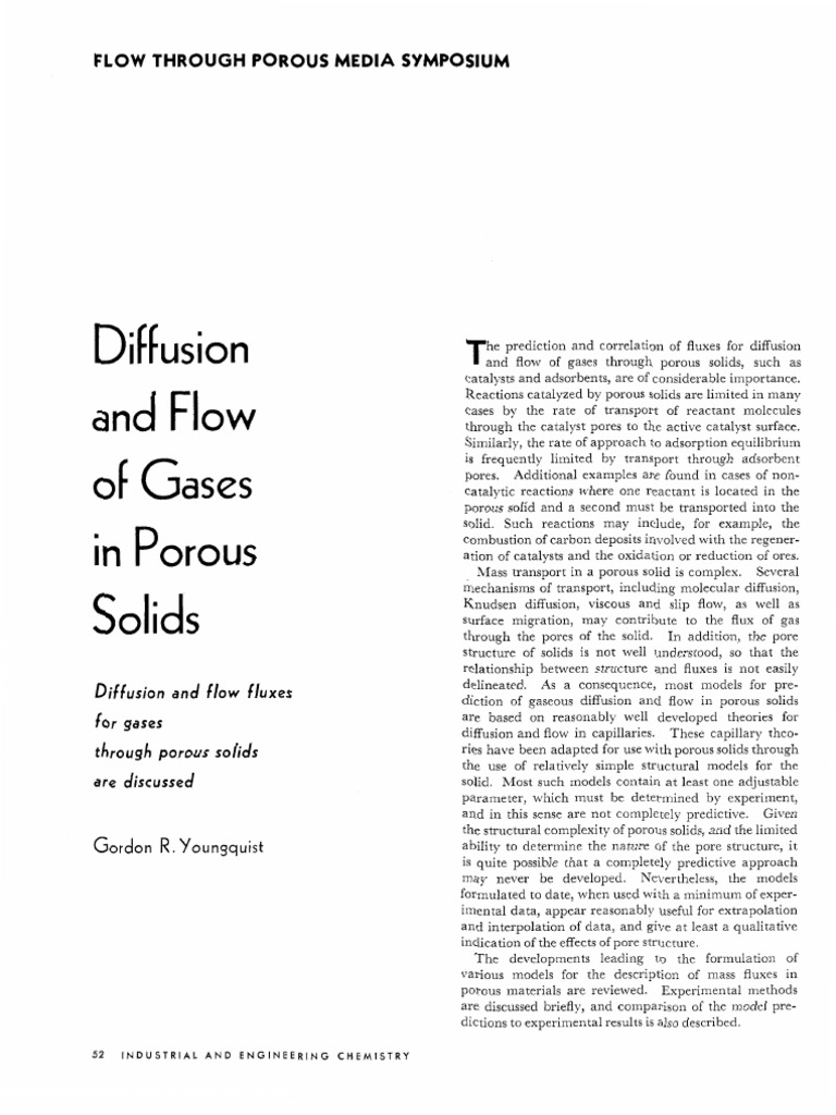 Gas Flow in Porous Solids Analysis | PDF | Diffusion | Porosity