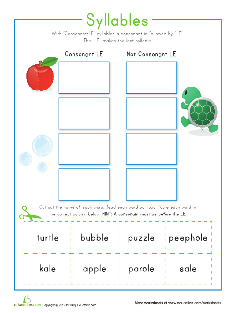 Consonant Le Syllables | PDF