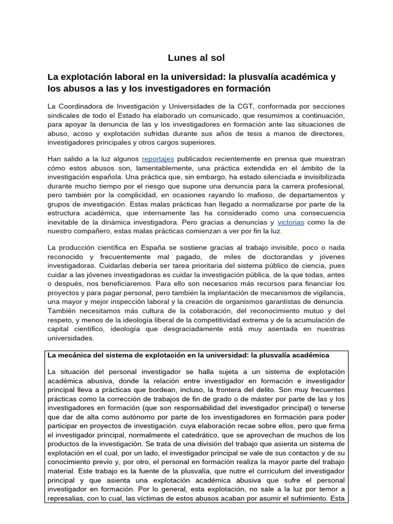 Lunes Al Sol Explotación | PDF