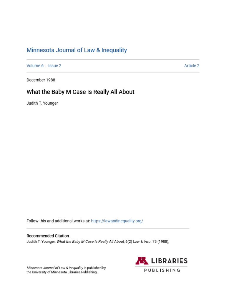 What The Baby M Case Is Really All About | PDF | Social Institutions ...