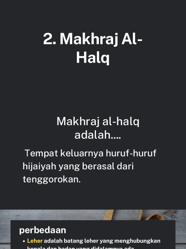 Pengertian Makhraj Al-Halq | PDF