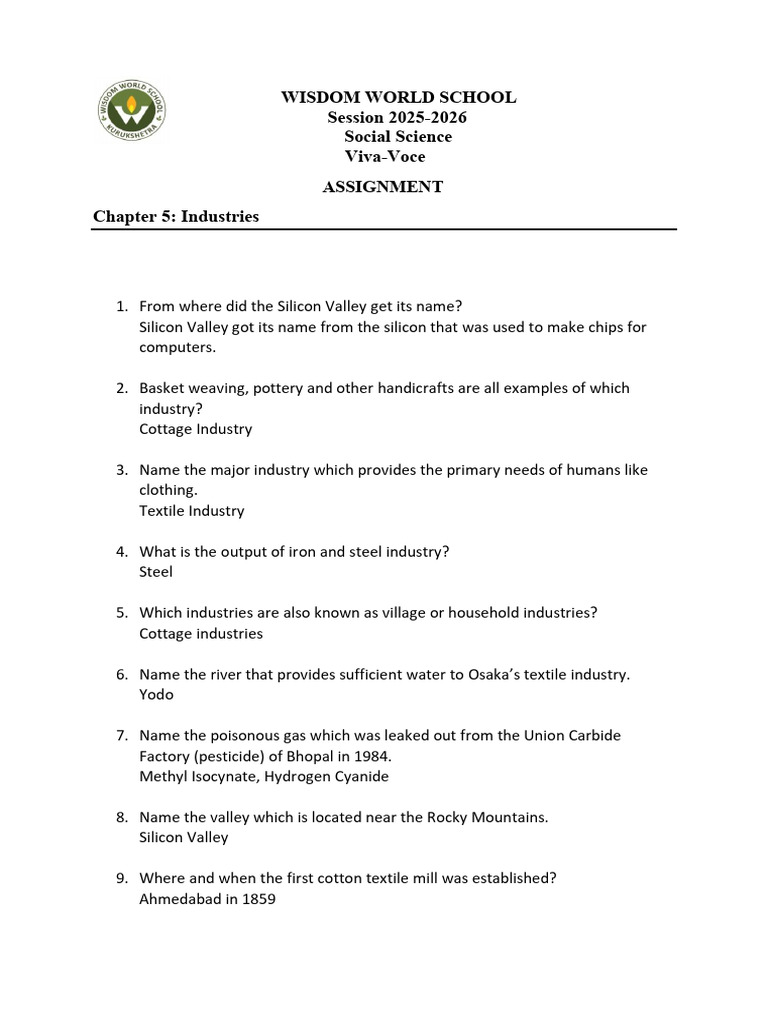 Assignment Geo CH 4 (Questions With Answers) | PDF
