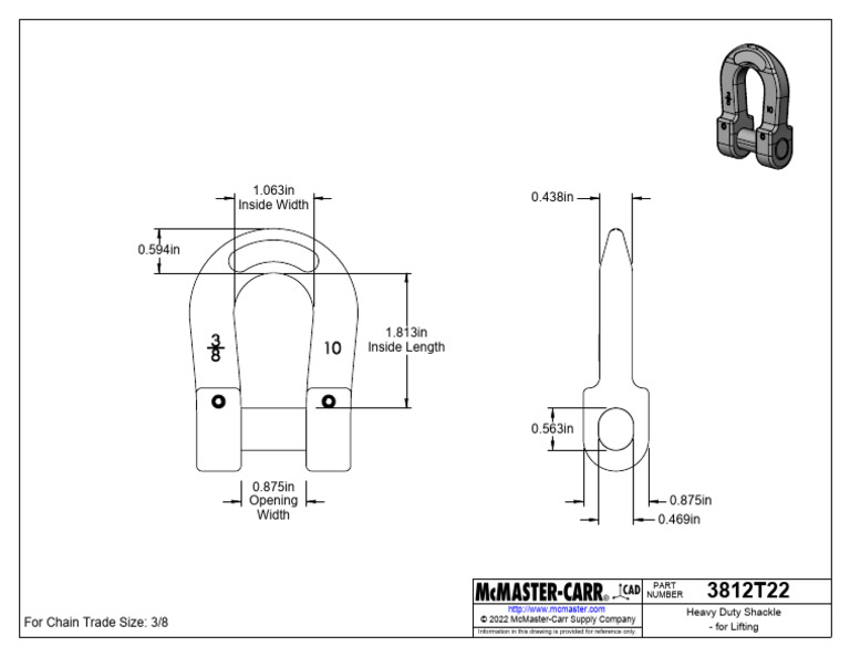 3812T22 - Heavy Duty Shackle - For Lifting | PDF