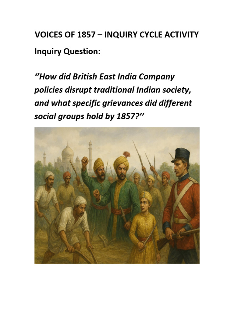 Voices of 1857 INQ Corrrect | PDF | Policy | Indian Rebellion Of 1857