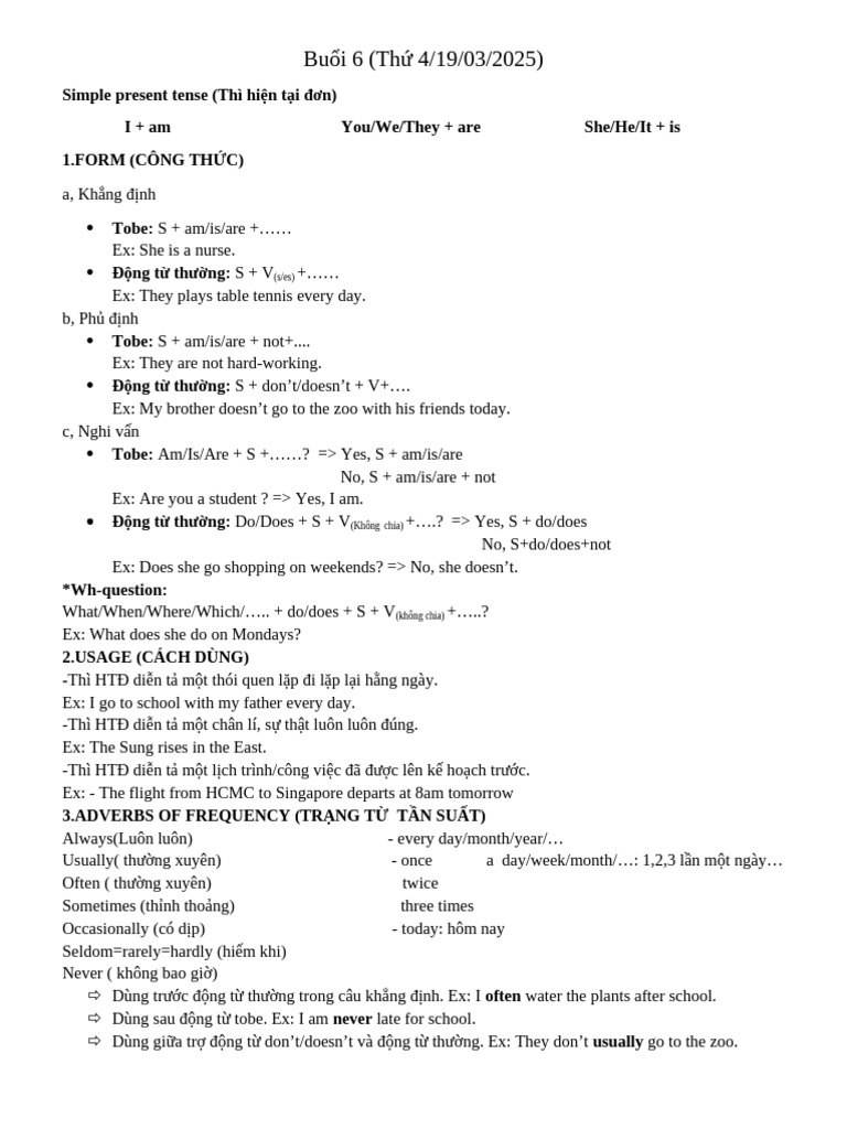 Simple Present Tense Guide | PDF