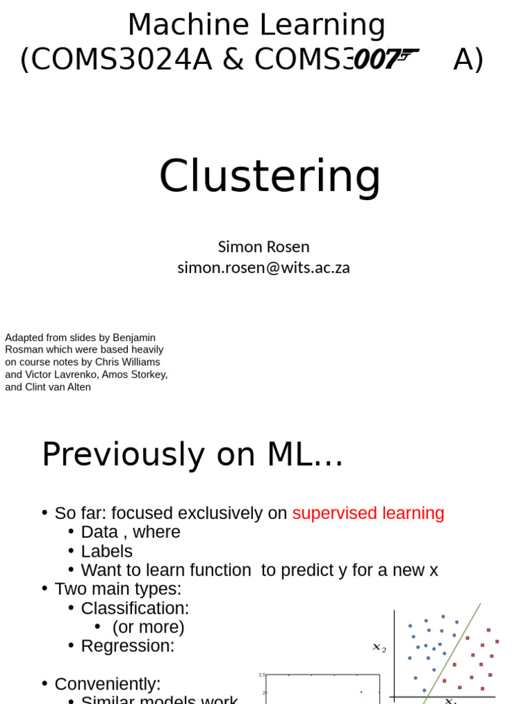 Lect 6 - Clustering | PDF | Cluster Analysis | Machine Learning