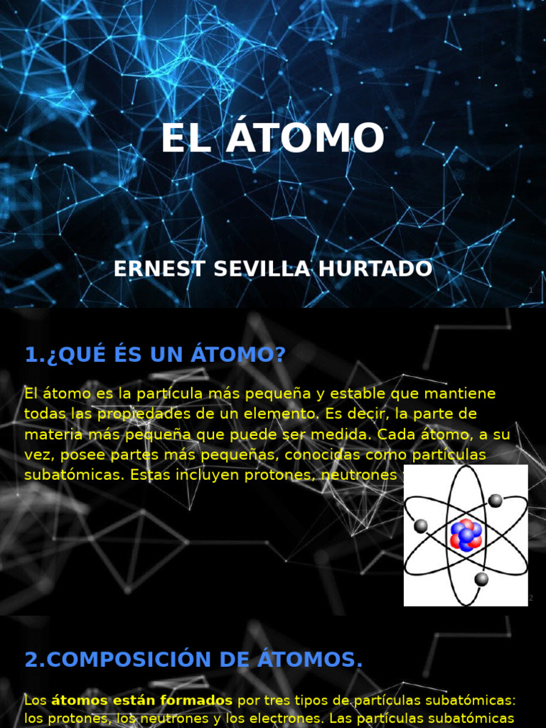 Composición y características del átomo | PDF | Átomos | Núcleo atómico