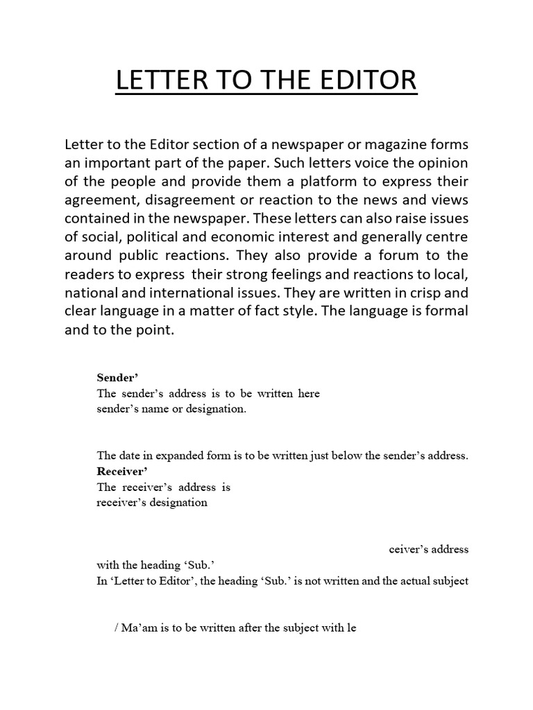 Guide to Writing Letters to the Editor | PDF | Letter To The Editor
