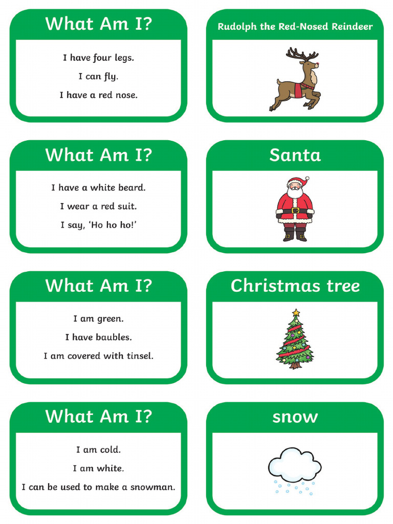 What Am I Christmas Guessing Game | PDF