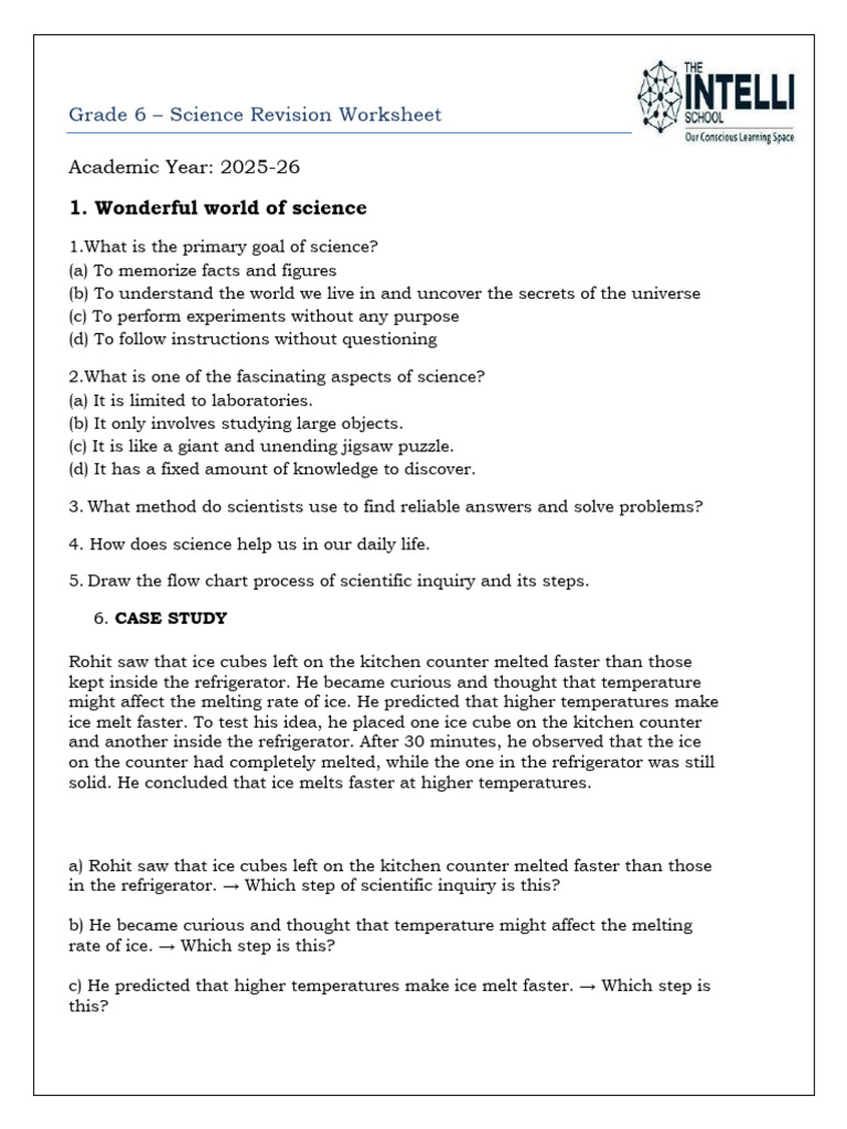 Grade 6 Science Revision Worksheet | PDF | Evaporation | Water Vapor