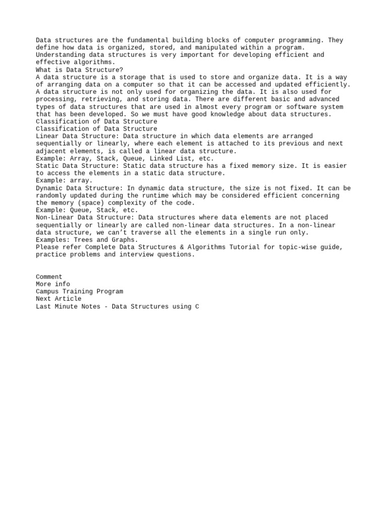 GFG Dsa Article | PDF