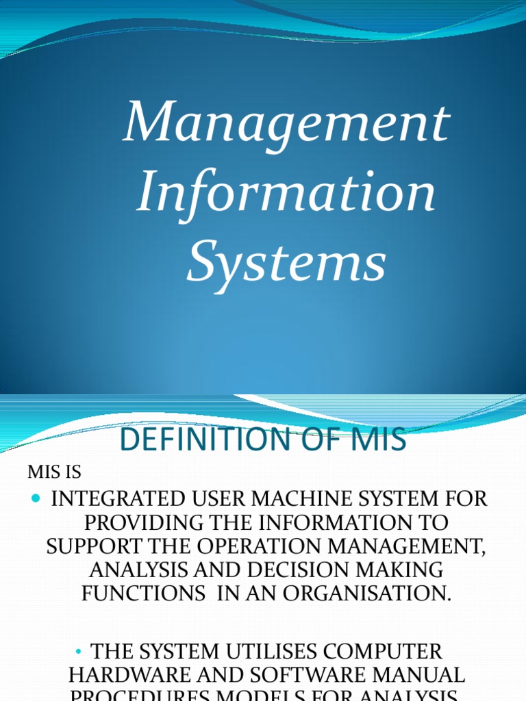 Introduction To Mis | PDF | Management Information System | Information ...