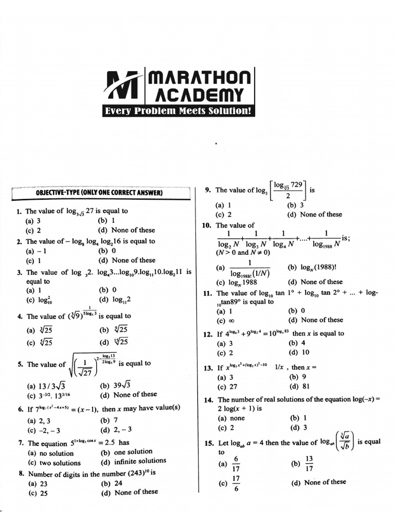 Logarithm Basics | PDF
