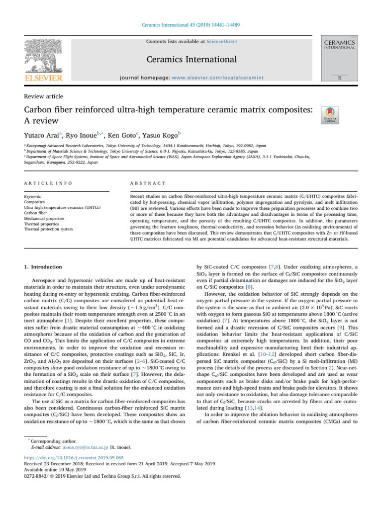 1 s2.0 S0272884219311630 Main | PDF | Composite Material | Silicon Dioxide