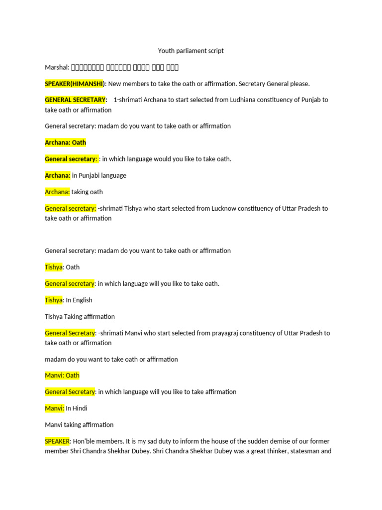 Youth Parliament Script in Tamil | PDF | Dalai Lama | Commerce