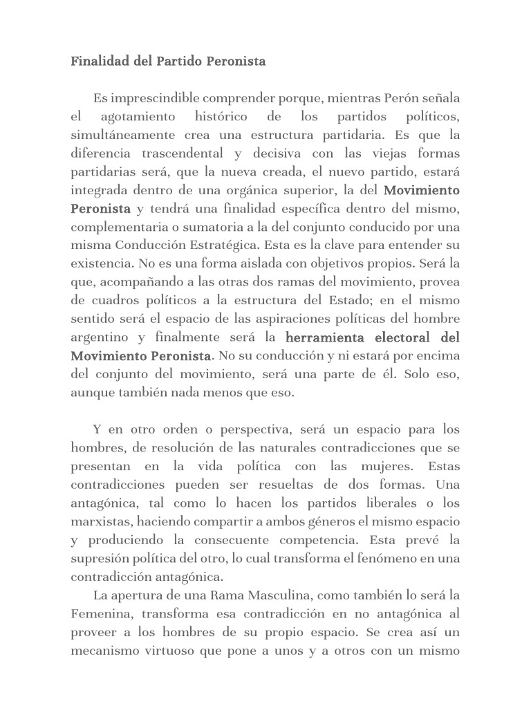 PERÓN, 18.06.1948 Ante Legisladores Nacionales y Dirigentes Políticos ...